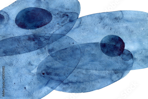 Abstract dark blue watercolor background, hand painted texture with ...