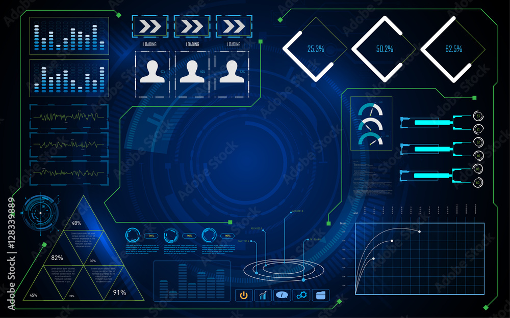 abstract HUD GUI UI interface cyber tech info concept design background ...