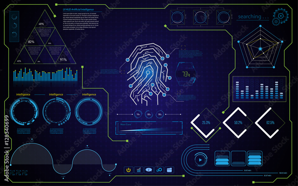 abstract security concept HUD ui interface design template background ...
