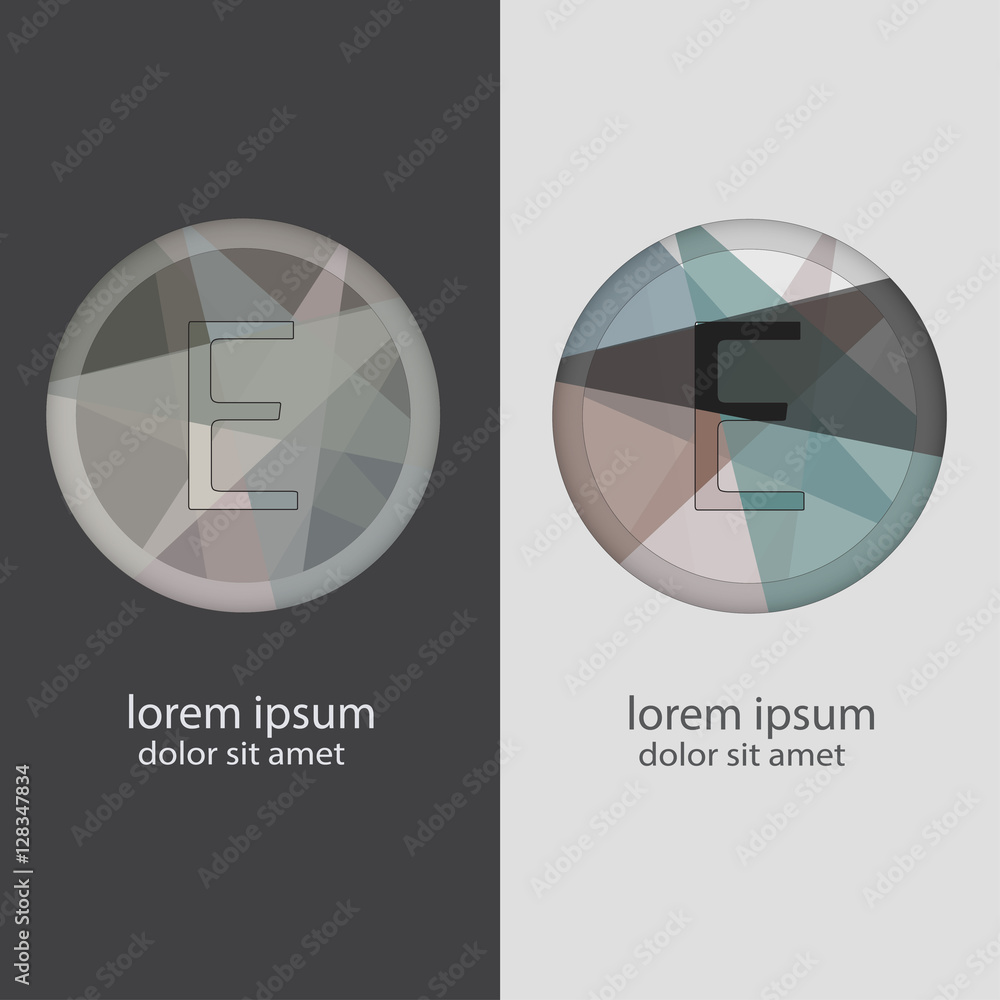 Letter E with multiple color combinations;Vector Illustration Stock ...