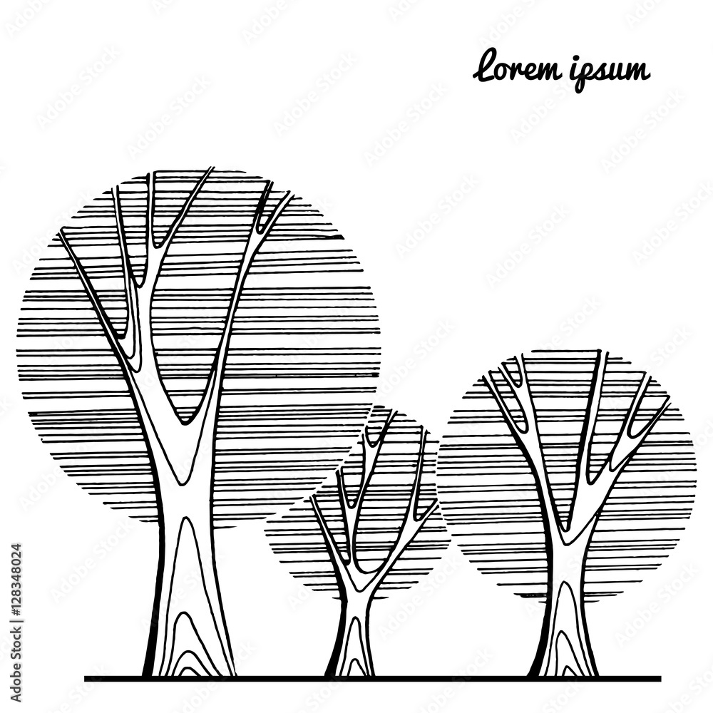 Graphic tree Stock Vector | Adobe Stock