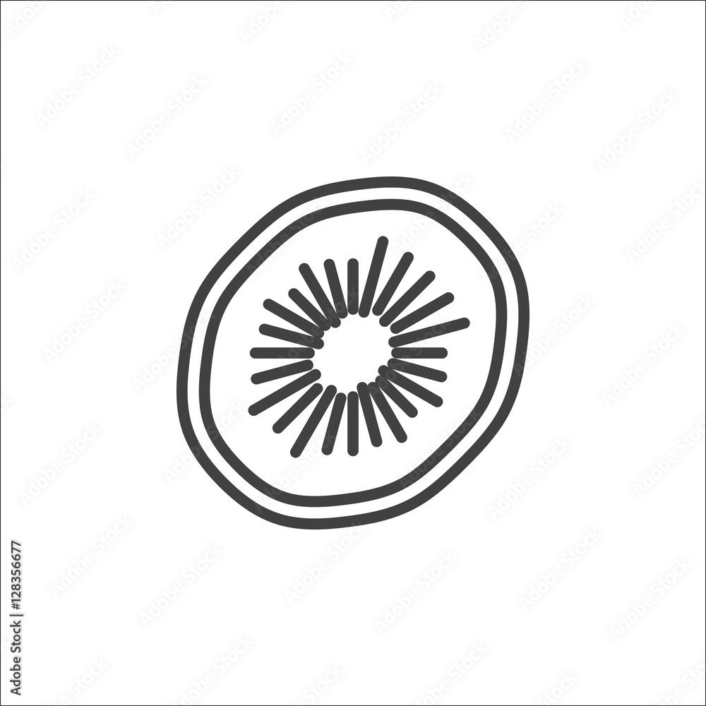 Kiwi fruit line icon, outline vector sign, linear pictogram isolated on ...