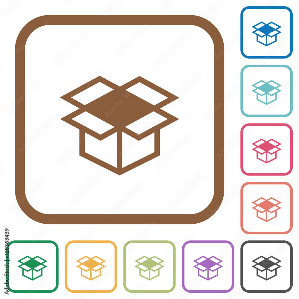 Open box simple icons Stock Vector | Adobe Stock