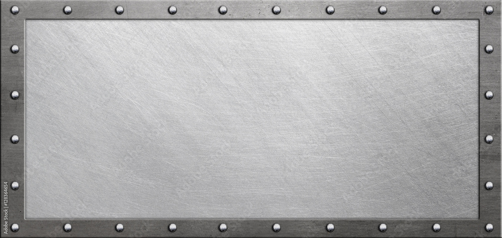 Steel plate with rivets Stock Photo | Adobe Stock