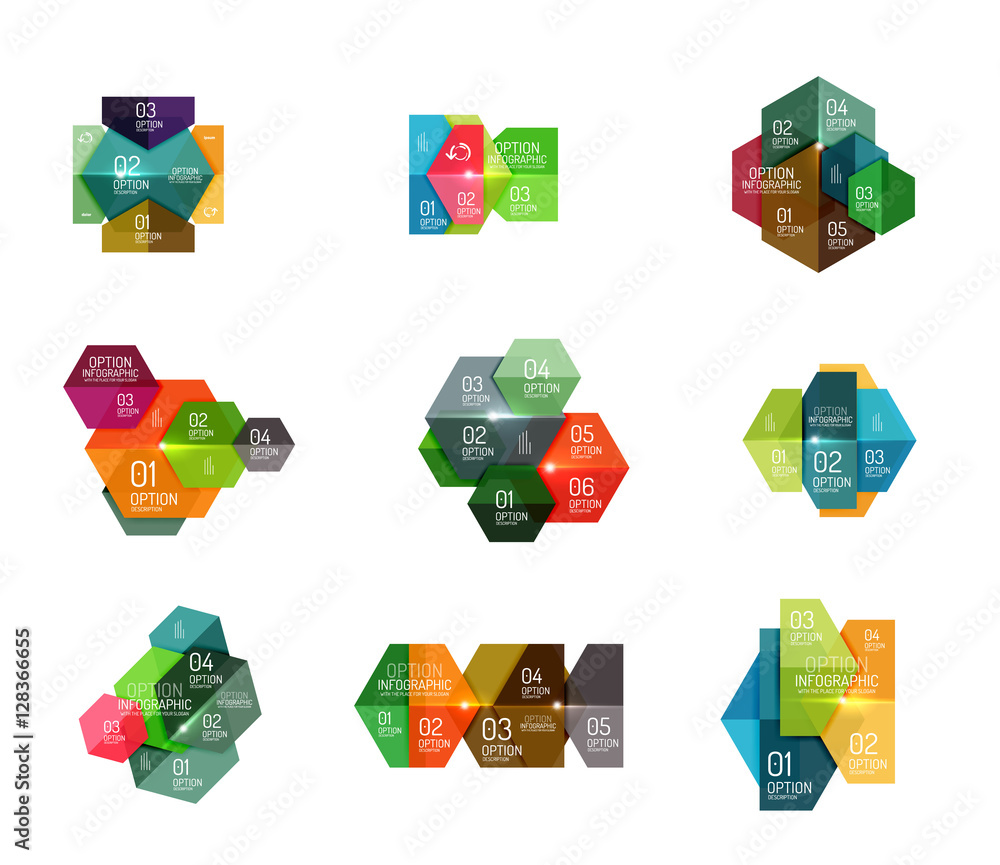 Infographic modern templates - geometric shapes Stock Vector | Adobe Stock