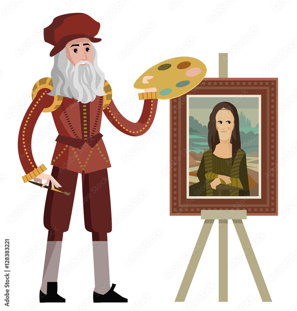 da vinci painting the mona lisa gioconda Stock Vector | Adobe Stock