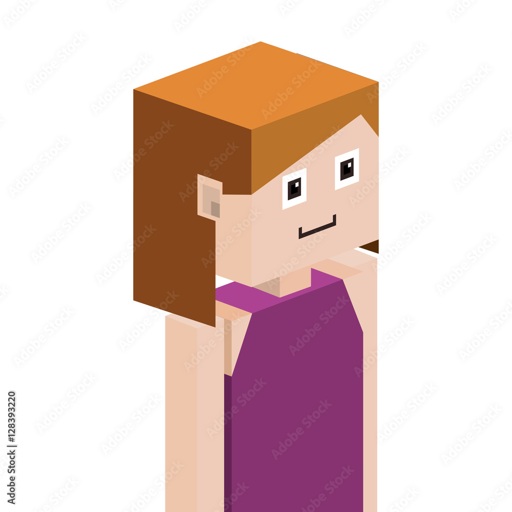 lego girl half body with shirt without sleeves vector illustration ...