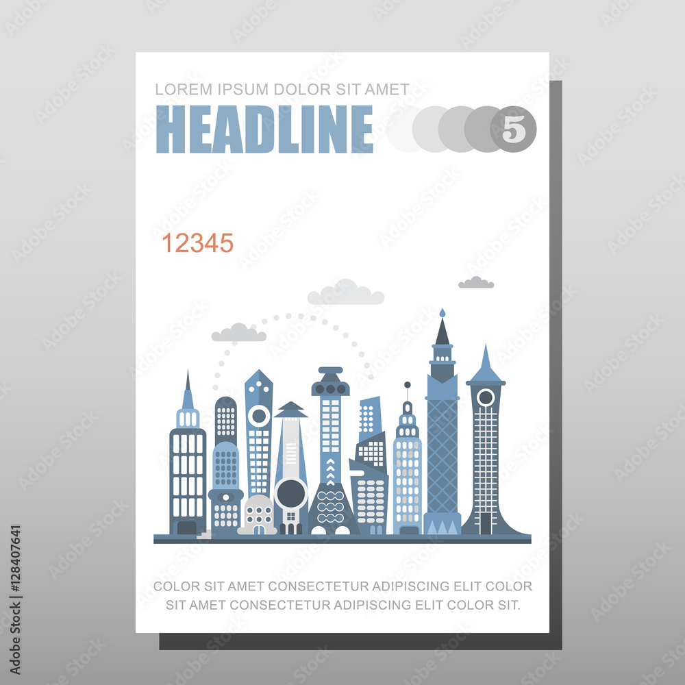Modern city vector template layout size A4 Stock Vector | Adobe Stock