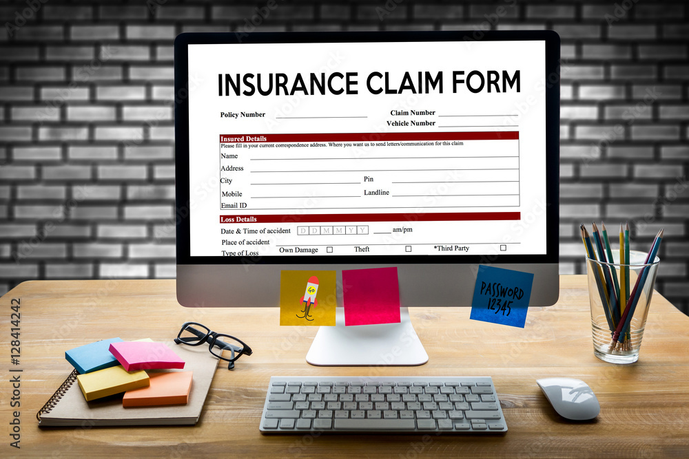 CLAIMS Health insurance form , claims document of the customer Stock ...