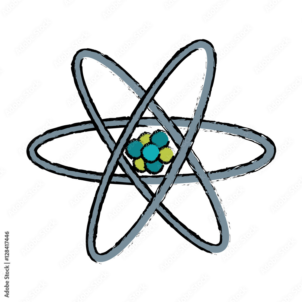 drawn atom molecule structure model vector illustration eps 10 Stock ...