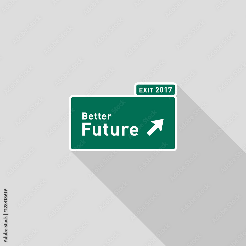 Future highway road sign direction flat design Stock Vector | Adobe Stock
