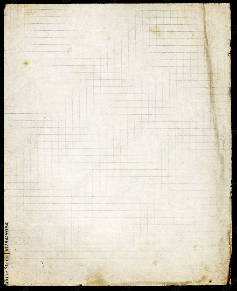 Stained lined old paper with folded corner and faded lower part Stock ...