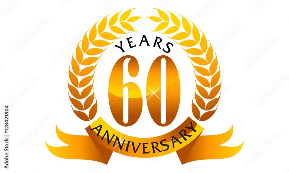 60 Years Ribbon Anniversary Stock Vector | Adobe Stock