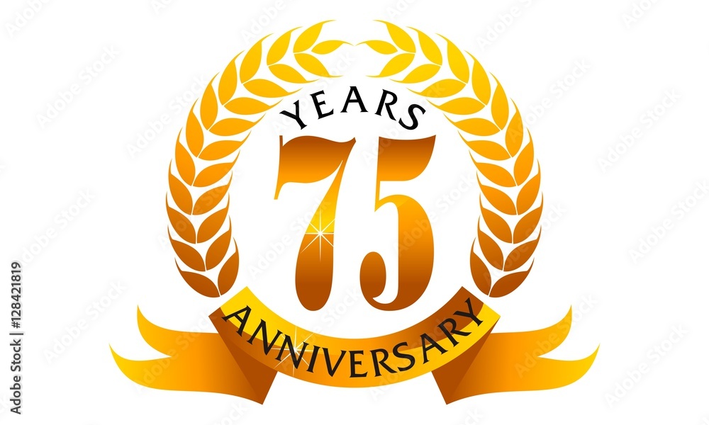 75 Years Ribbon Anniversary Stock Vector | Adobe Stock