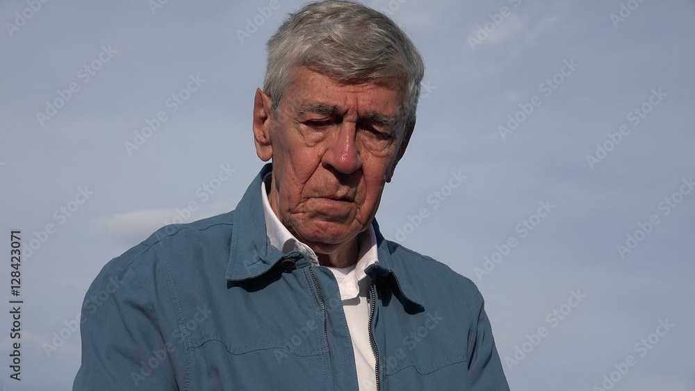 Sad Crying Tearful Elderly Old Man Stock Photo | Adobe Stock