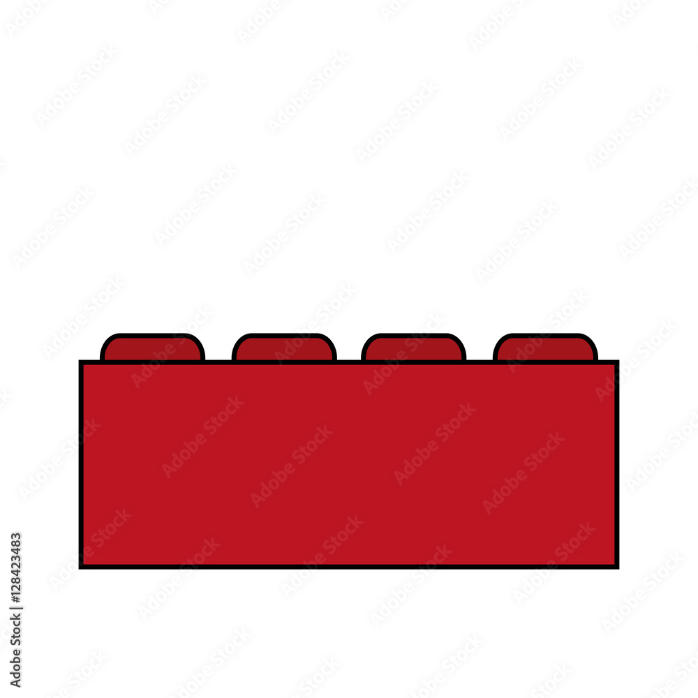 Block toy icon. Childhood play game and object theme. Isolated design ...