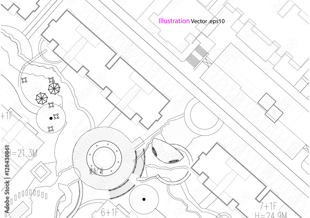 Architectural background, architectural plan, construction drawing ...