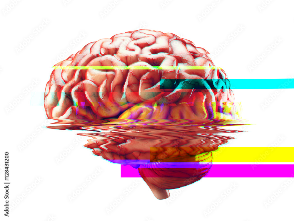 Brain failure glitch effect Stock Illustration | Adobe Stock