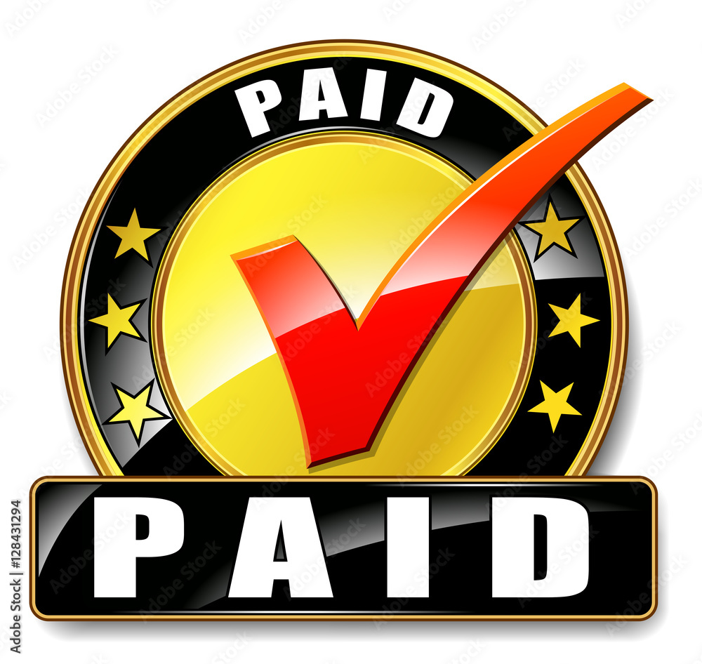 paid icon on white background Stock-Vektorgrafik | Adobe Stock