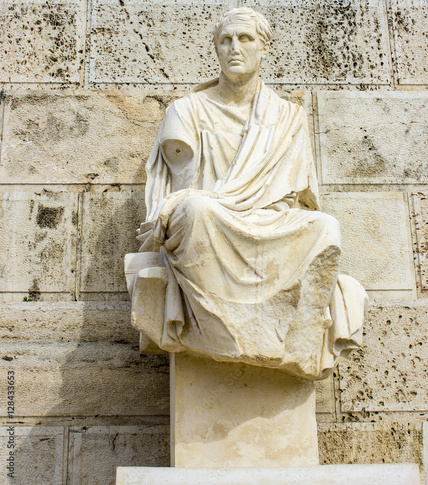 Statue of Menander, Theater of Dionysus, Athens, Greece Stock Photo ...