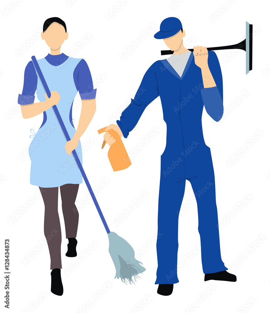 Isolated professional cleaner staff Stock Vector | Adobe Stock