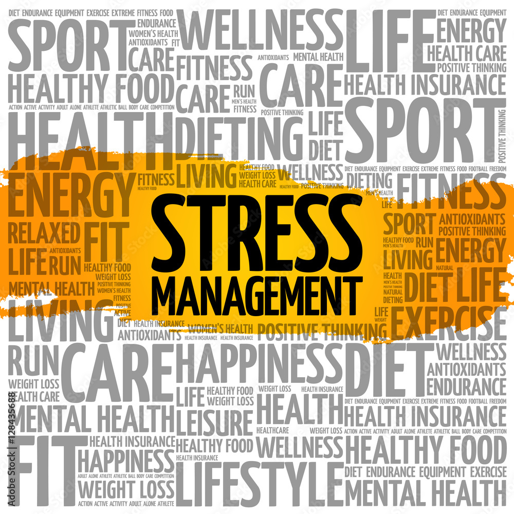 Stress Management word cloud collage, health concept background Stock ...