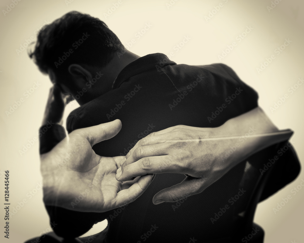 Concept, depicting parting. Black and white image created using ...