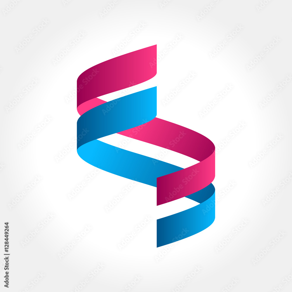 Ribbon logo, Abstract shape Stock Vector | Adobe Stock