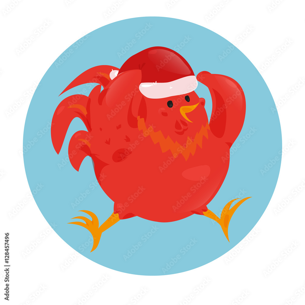 Cartoon chinese zodiac fire rooster. Stock Vector | Adobe Stock