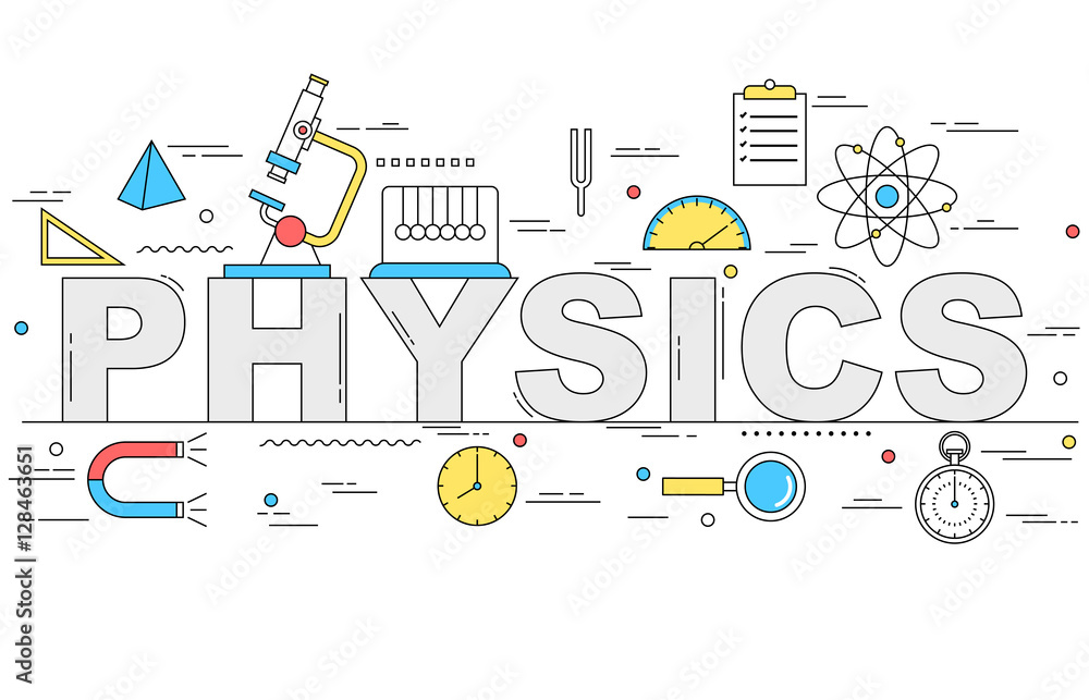 Physics line style illustration Stock Vector | Adobe Stock