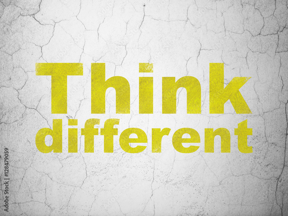 Studying concept: Think Different on wall background Stock Illustration ...