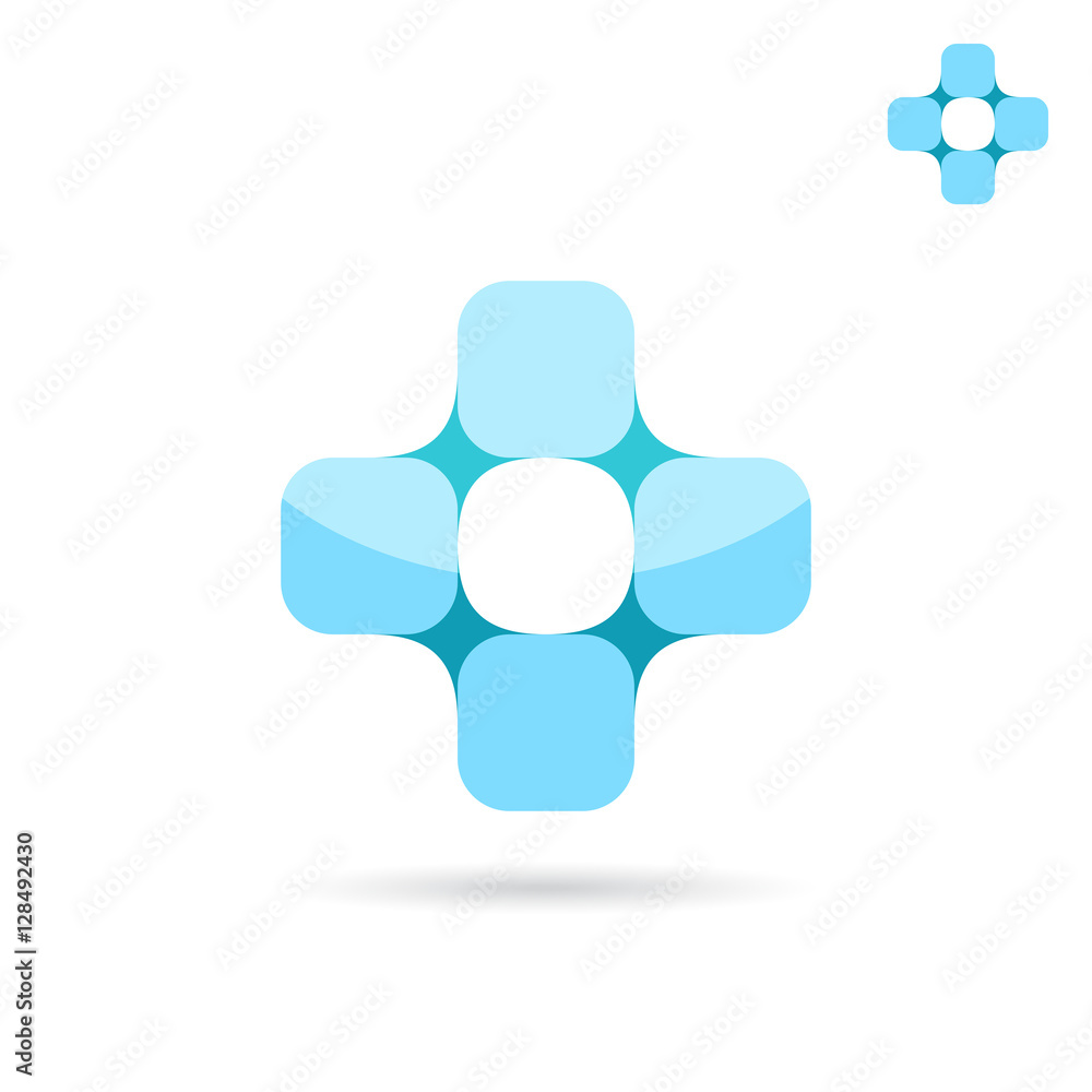 Connected squares forme medical cross shape Stock-Vektorgrafik | Adobe ...