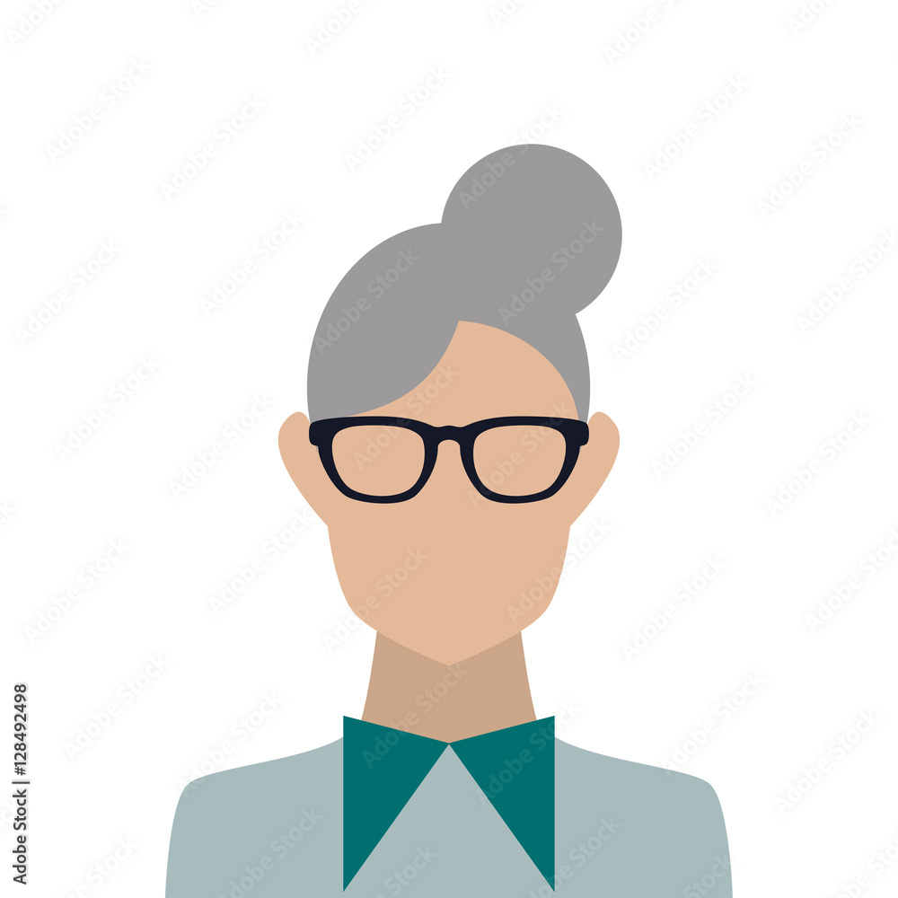 woman with grey hair icon avatar Stock Vector | Adobe Stock