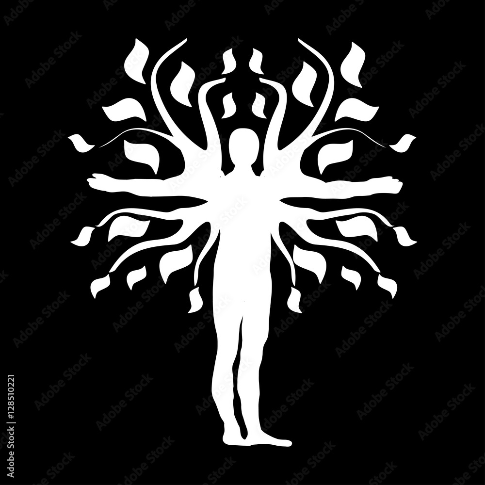 Human Tree Silhouette Icon Symbol Design. Vector illustration isolated ...