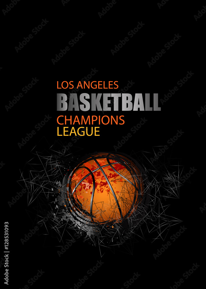 Cover for basketball. Geometric, polygon background. Design banner ...