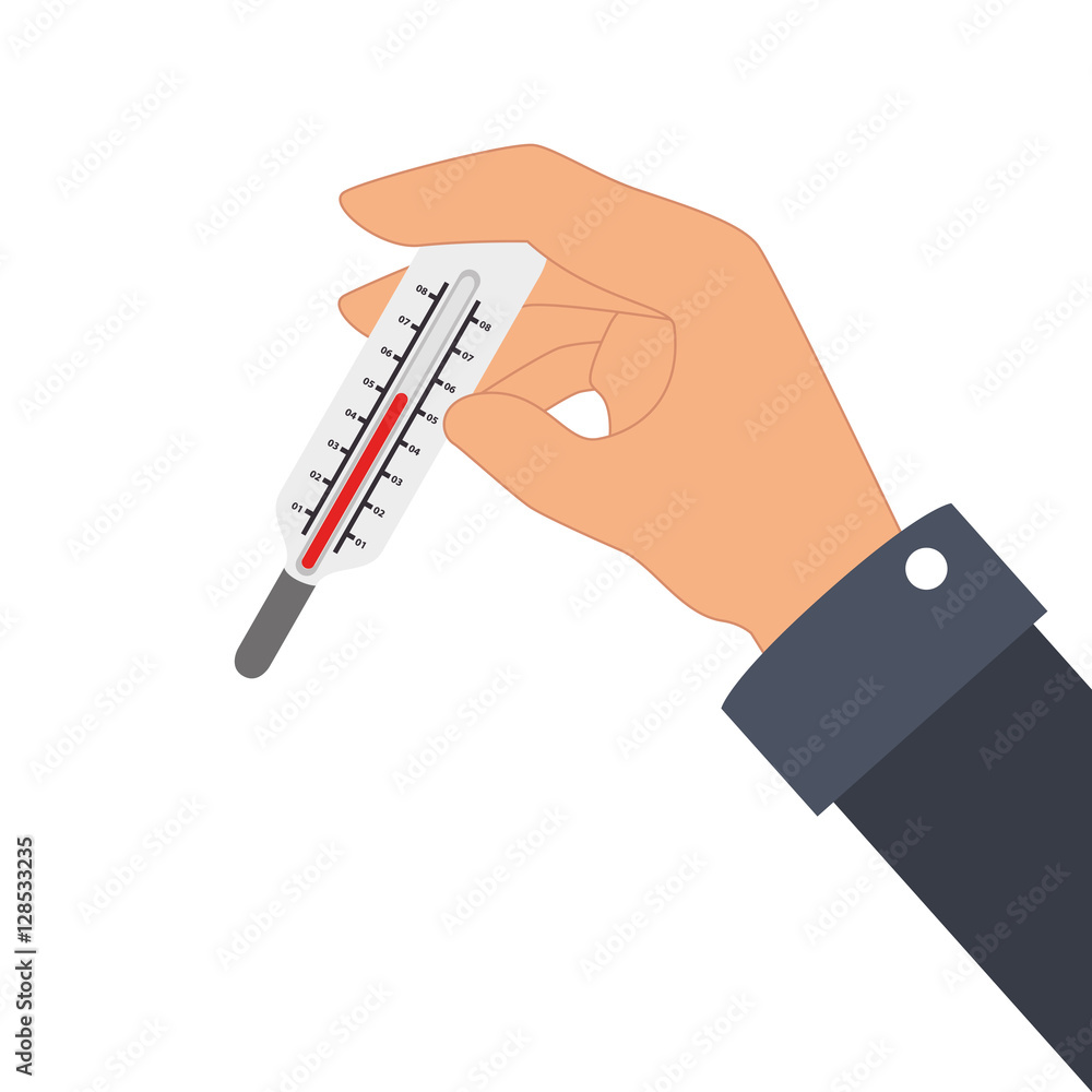 hand human with thermometer vector illustration design Stock Vector ...