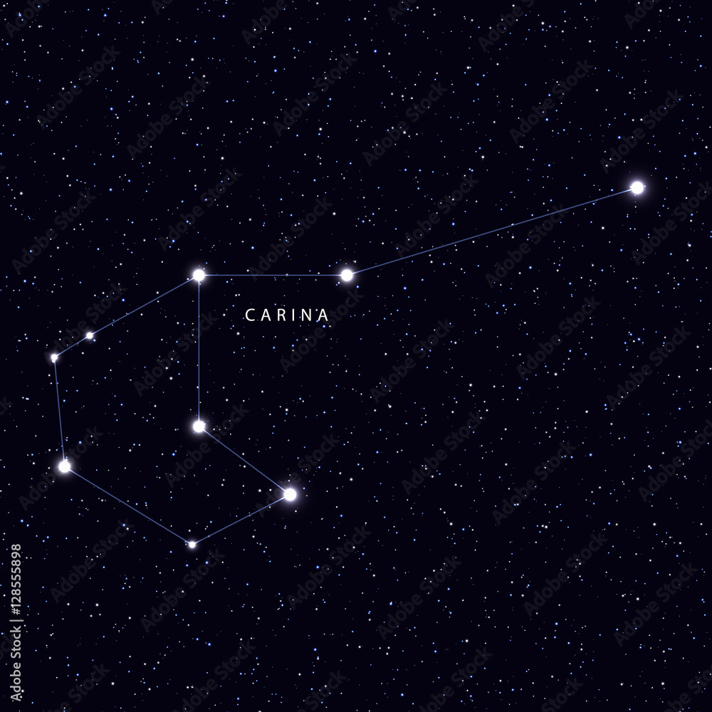 Sky Map with the name of the stars and constellations. Astronomical ...