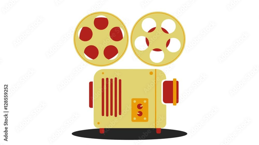 Retro cinema icon with smooth waving animation. Available in 4K FullHD ...