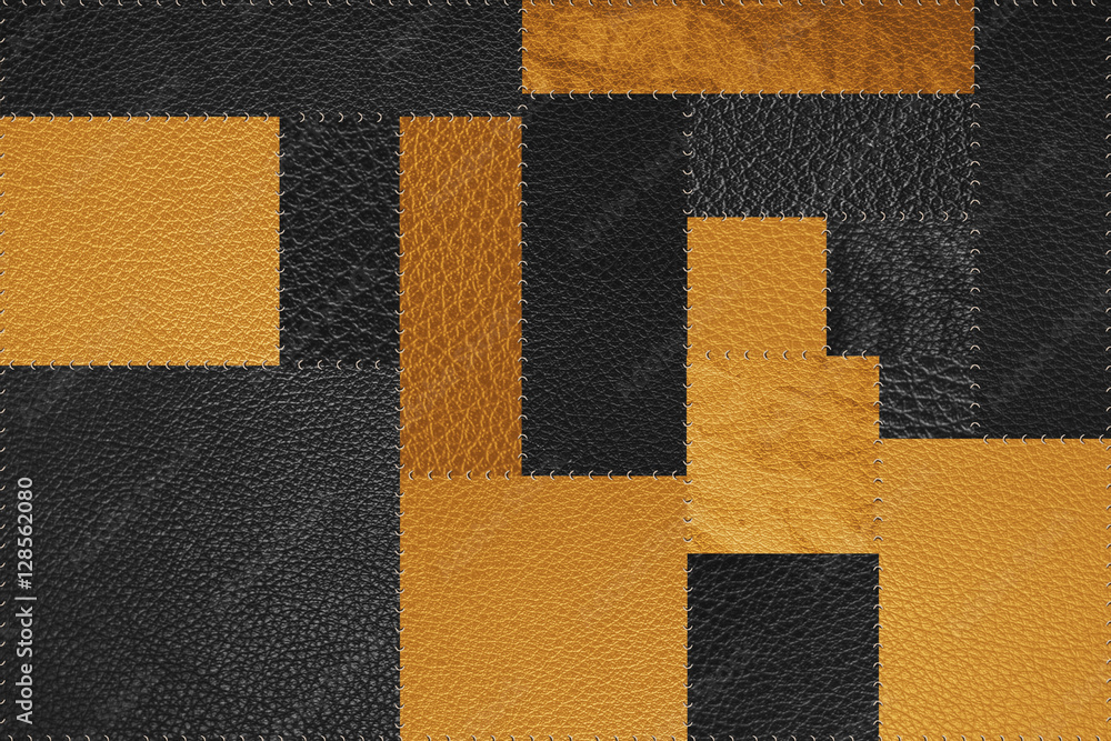 Seamless, Black and yellow gold patch pattern texture background ...