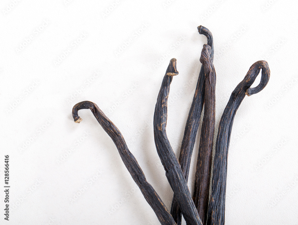 The fragrant vanilla isolated on white foto de Stock | Adobe Stock