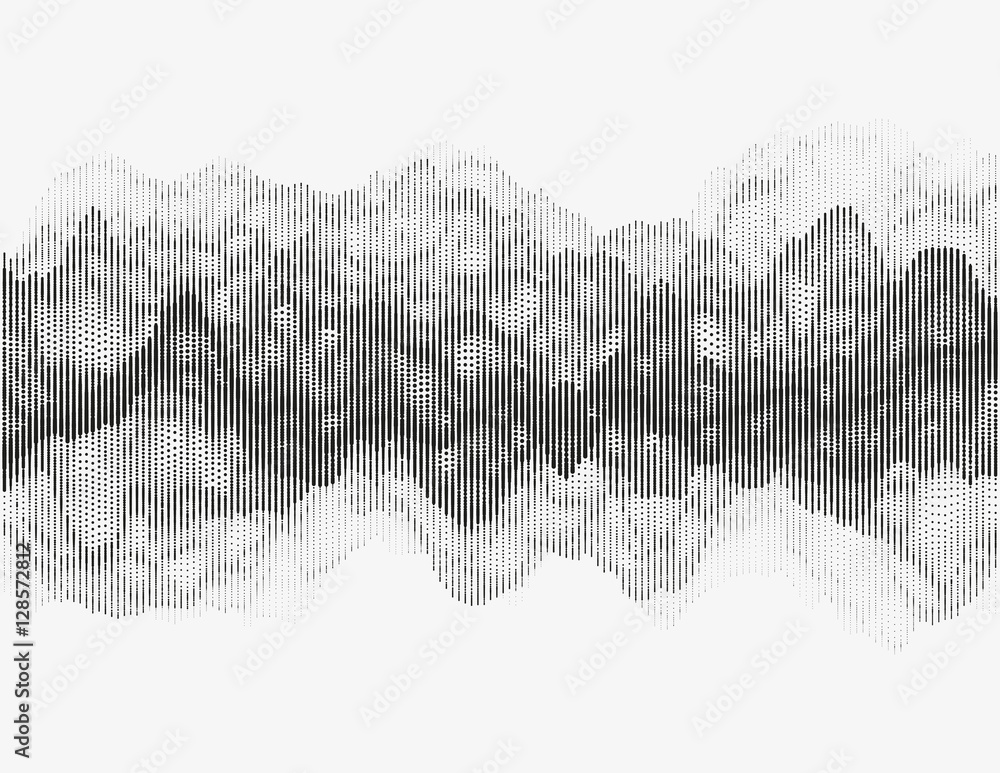 Segmented vector radio wave. Advanced digital music visualization ...