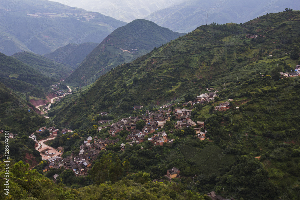 Chinese village bird-eye view Stock Photo | Adobe Stock