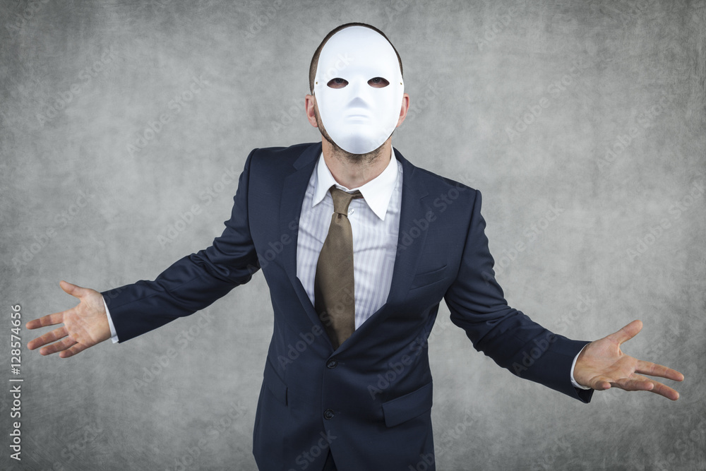 angry businessman wearing a mask Stock Photo | Adobe Stock