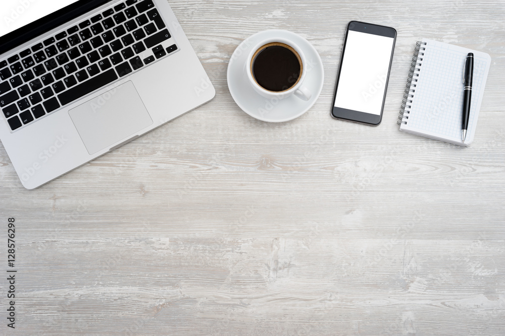 Office desk with laptop Stock Photo | Adobe Stock