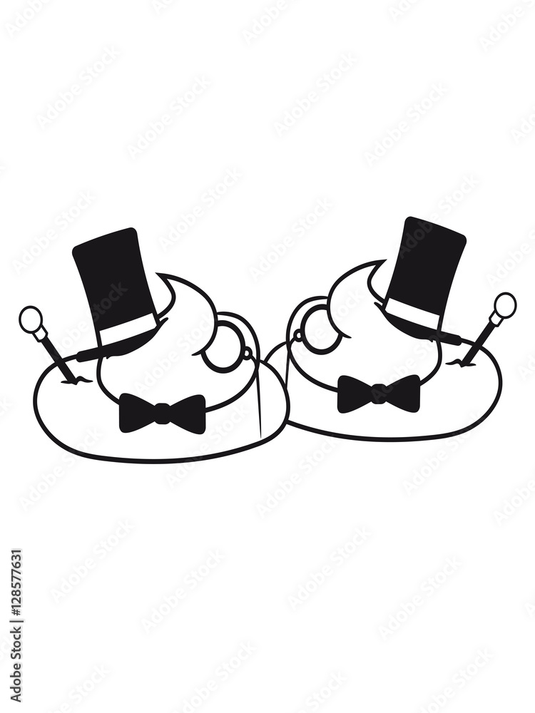 2 friends team sir mr gentlemen cylinder hat monocle glasses rich ...