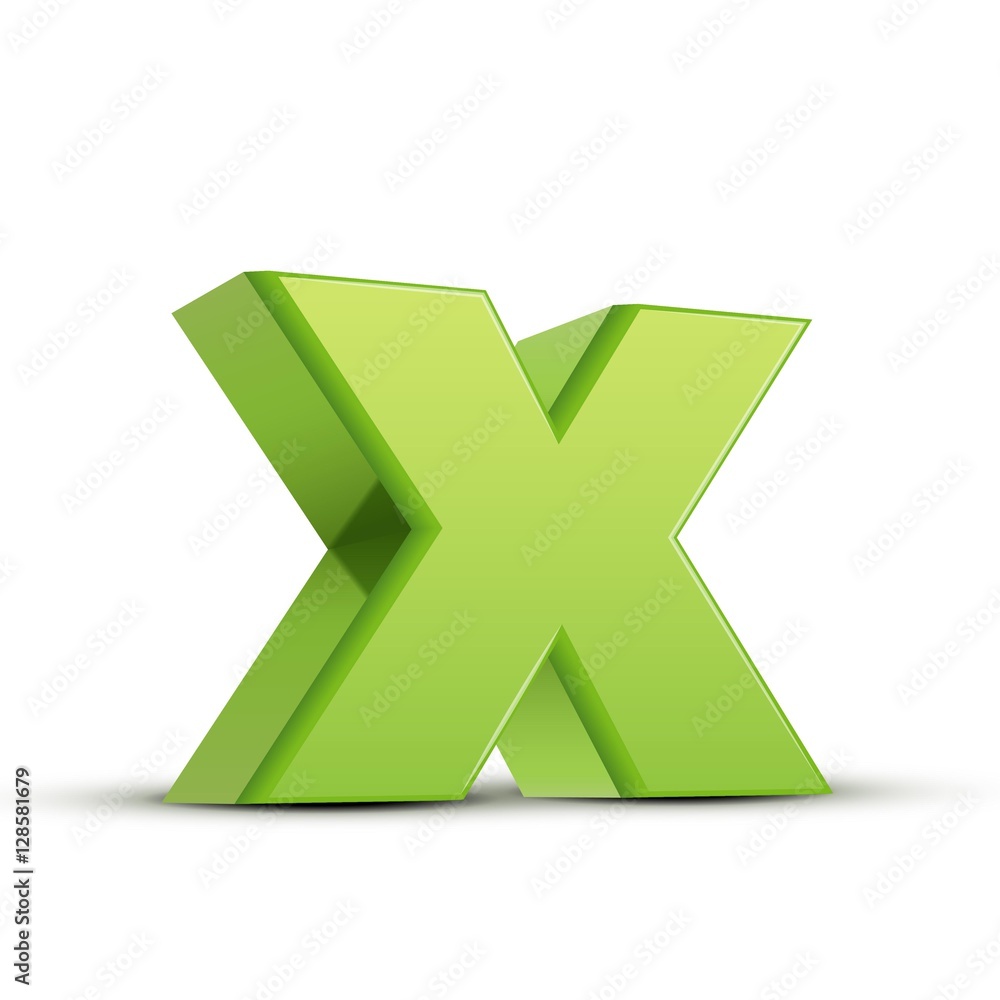 lowercase grass green letter X Stock Vector | Adobe Stock