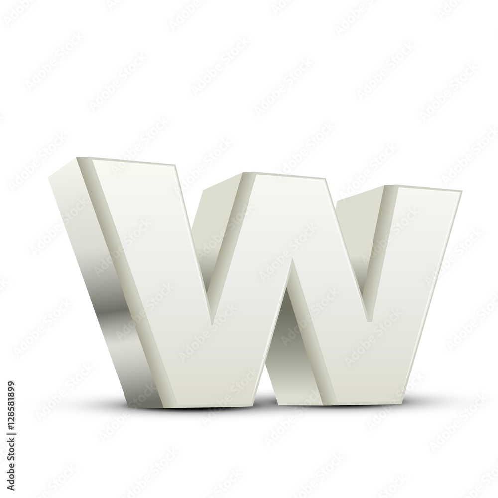 lowercase white letter W Stock Vector | Adobe Stock