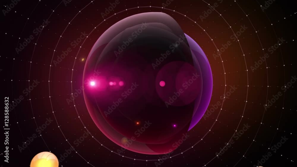 Abstract Cross Section Of Multiple Spheres With Particle Effects Stock ...