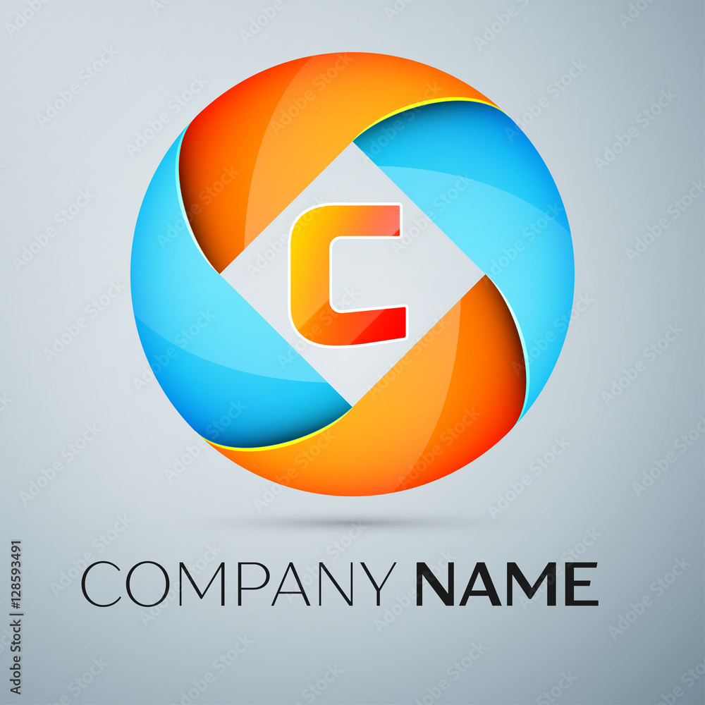 Letter C vector logo symbol in the colorful circle. Vector template for ...