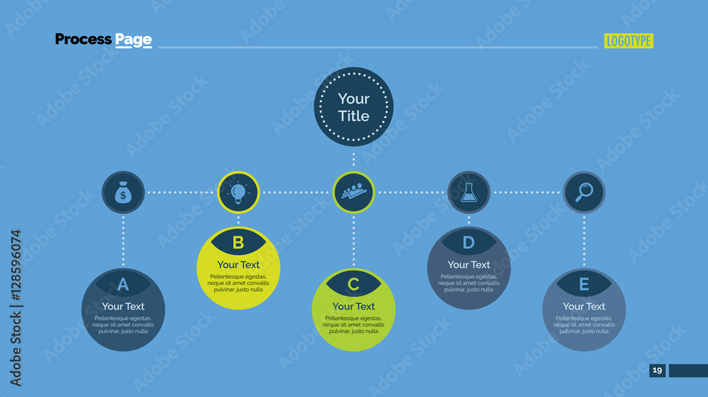 Simple Mind Map Diagram Slide Template Stock Vector | Adobe Stock
